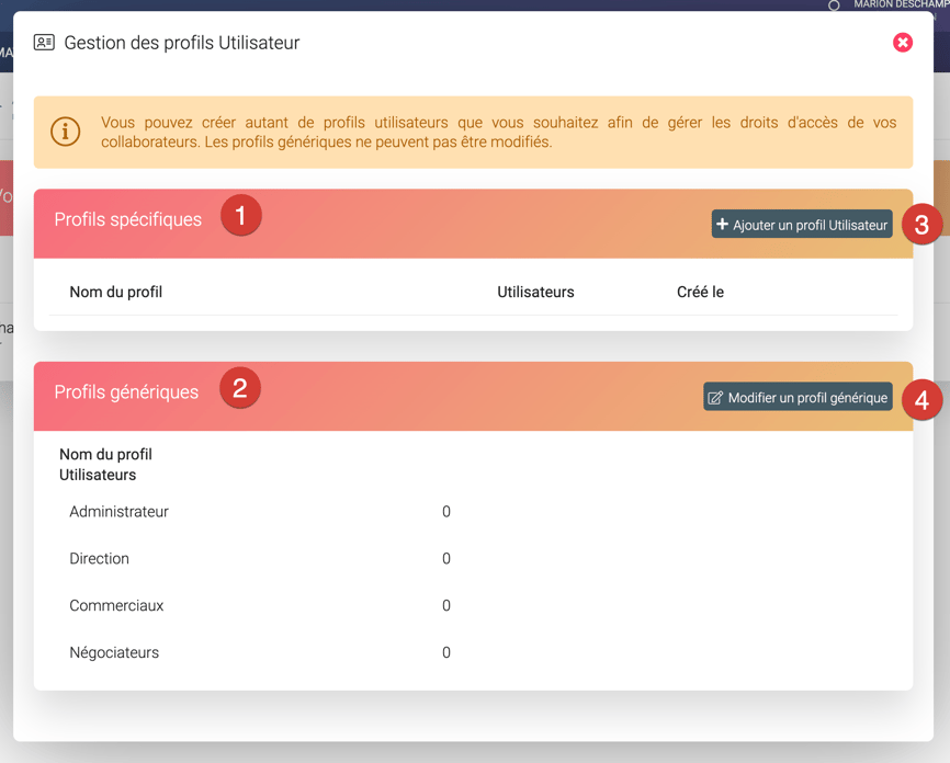 Gérer des profils utilisateurs