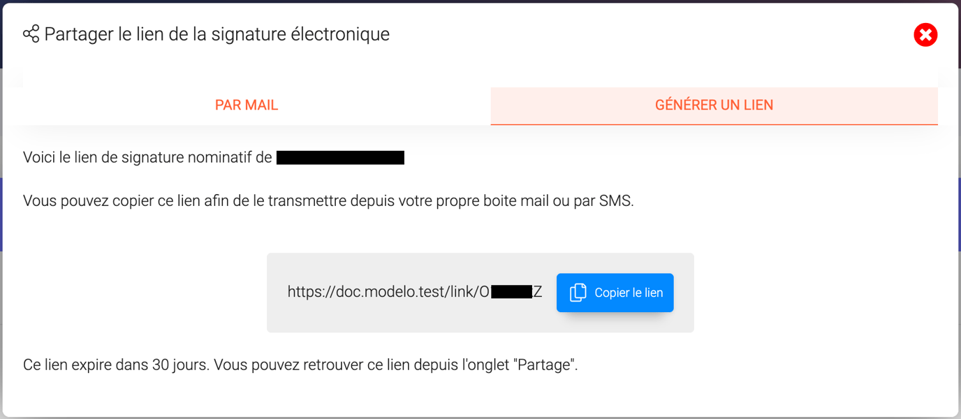 Comment recupérer le lien de signature nominatif à transmettre à mon ...