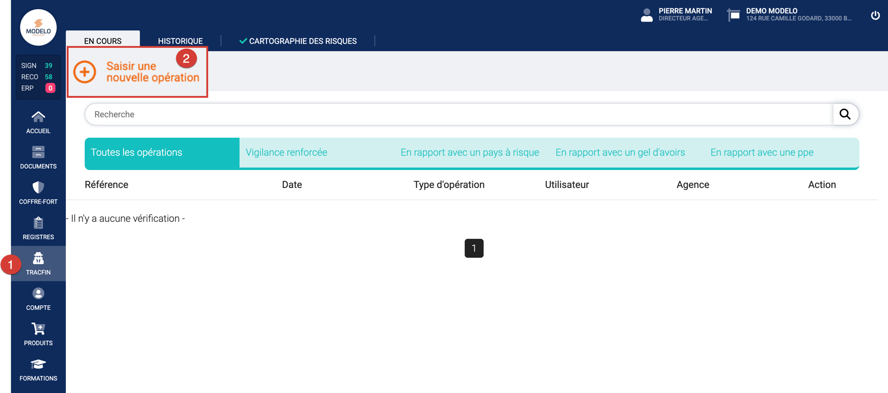 Utilisation du Registre Tracfin